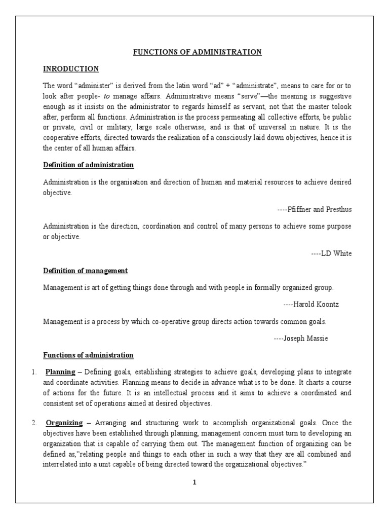 Functions of Administration | PDF | Leadership | Hierarchy