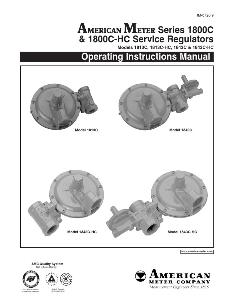 American Meter 1813C | PDF | Valve | Gas Technologies