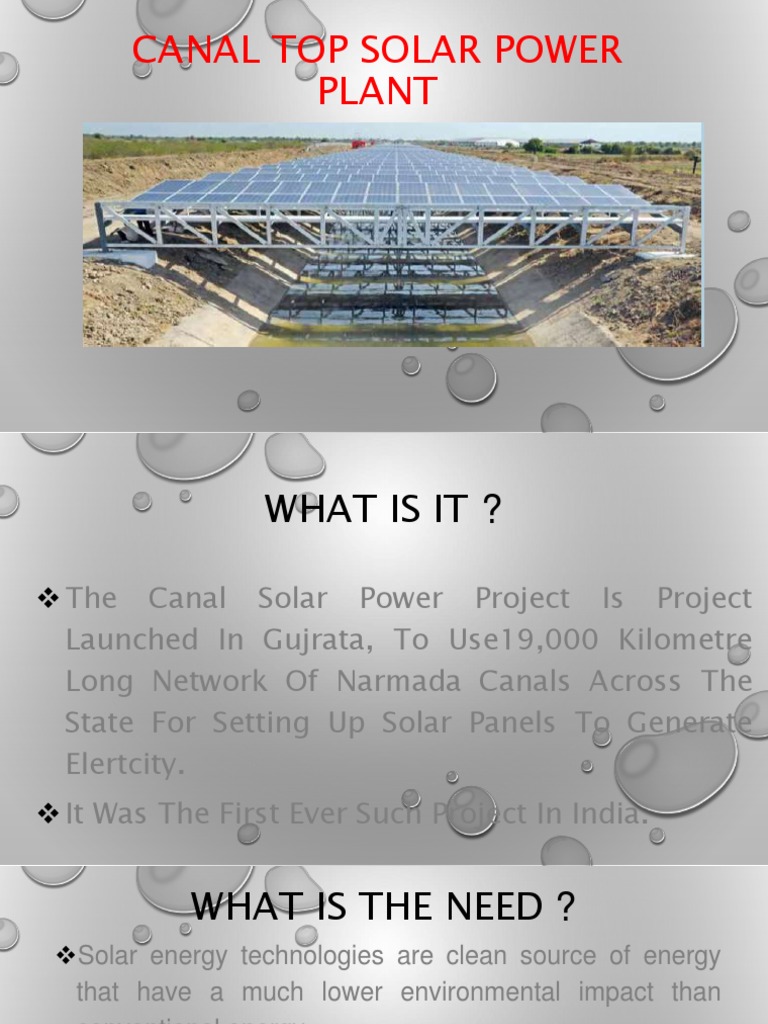 Canal Top Solar Power Plant | PDF | Solar Power | Sustainable Energy