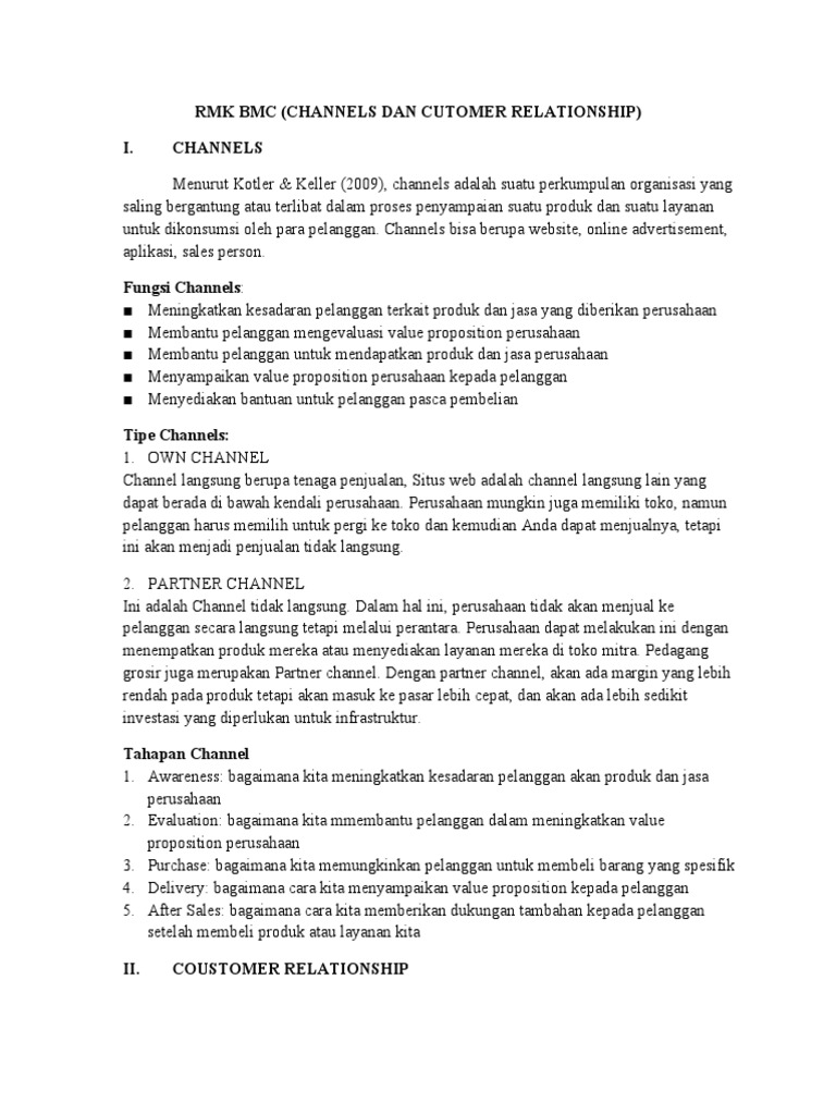 RMK BMC Channel & Customer Relationship | PDF