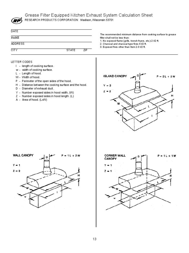 Hood Calculation | PDF | Duct (Flow) | Mechanical Engineering