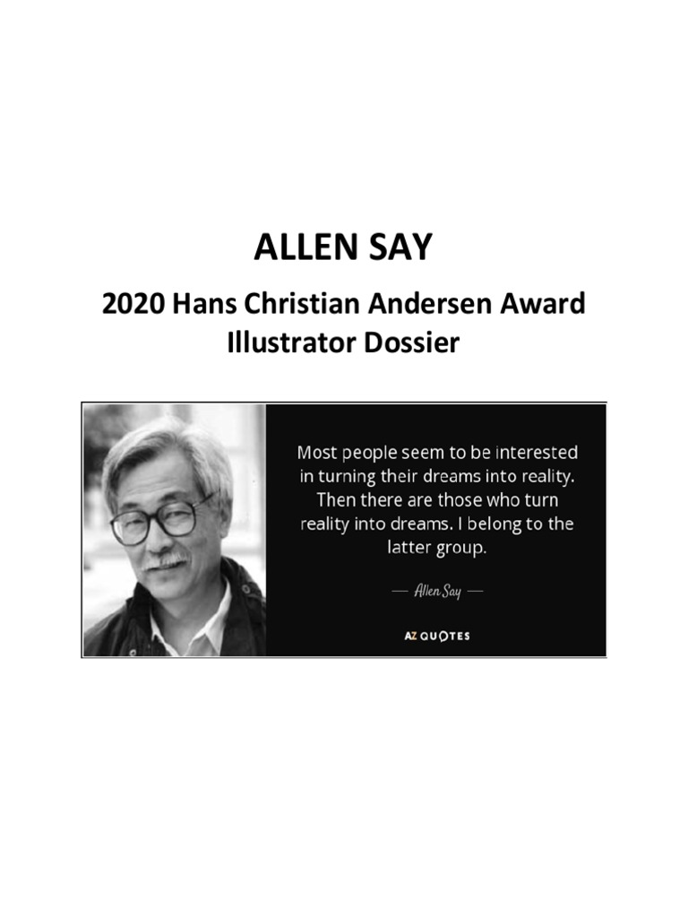 Allen Say: 2020 Hans Christian Andersen Award Illustrator Dossier | PDF ...