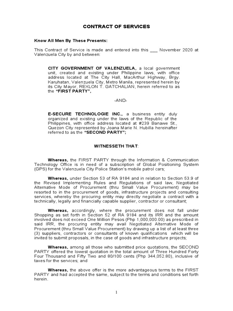 City signs GPS contract | PDF | Procurement | Contractual Term