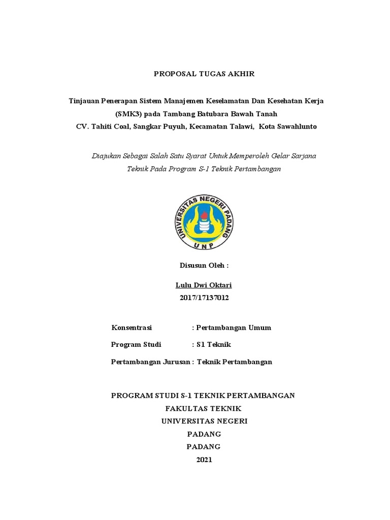 Proposal Judul - Lulu Dwi Oktari - 17137012 | PDF