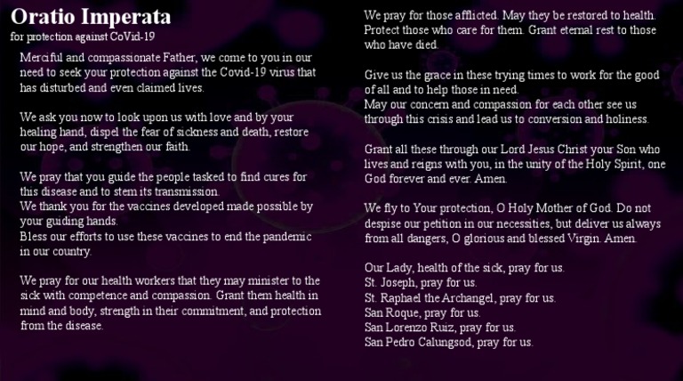 Oratio Imperata 2021a | PDF