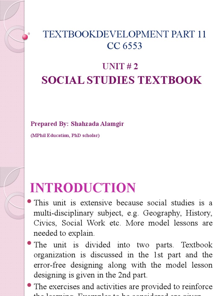 Social Studies Textbook: Textbookdevelopment Part 11 CC 6553 | PDF ...