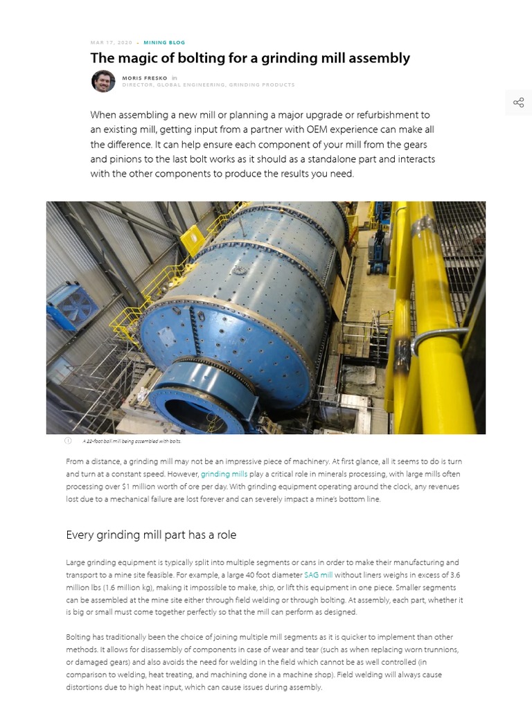 The Magic of Bolting For A Grinding Mill Assembly - Metso | PDF | Mill ...