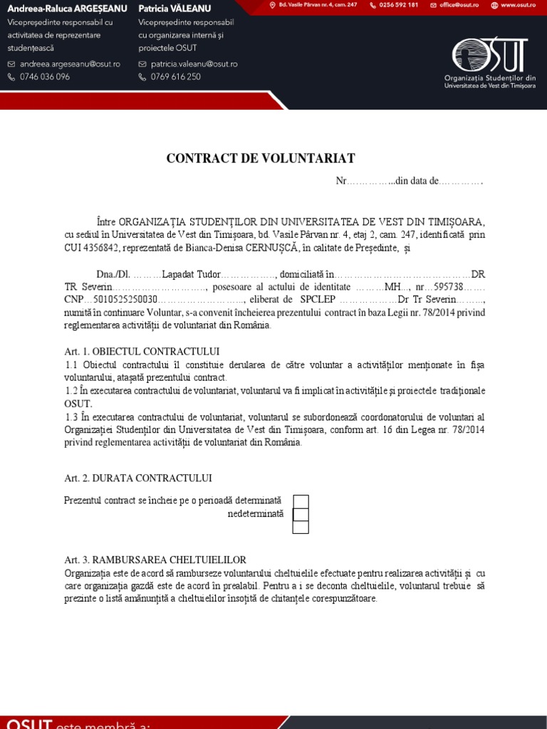 Copie A Fișierului Contract de Voluntariat-Converted-Signed | PDF