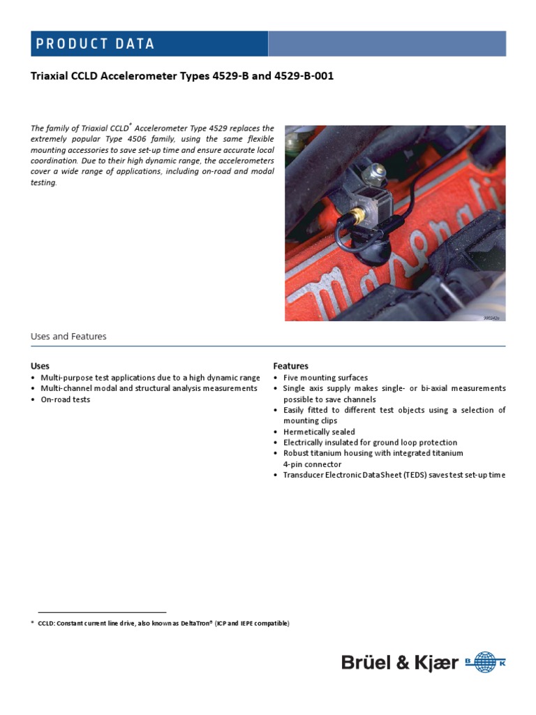 bp2517 Triaxial CCLD Accelerometer Types 4529-B | PDF | Accelerometer | Electrical Connector