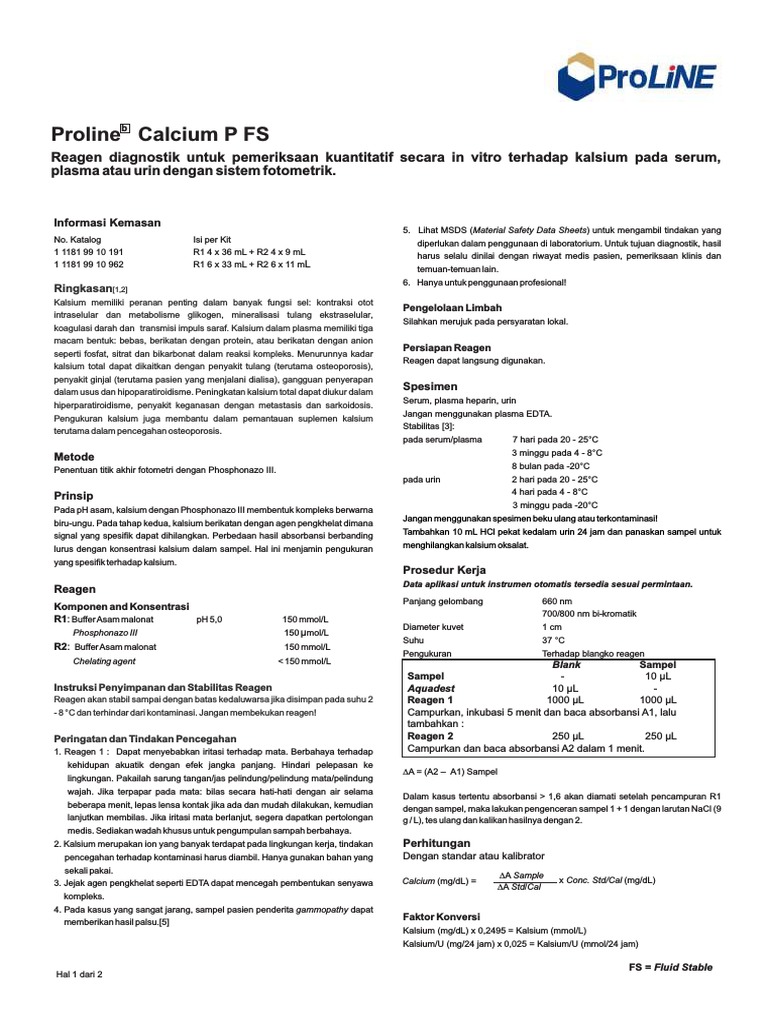 Package Insert Calcium P FS Indonesia Ed.03 | PDF