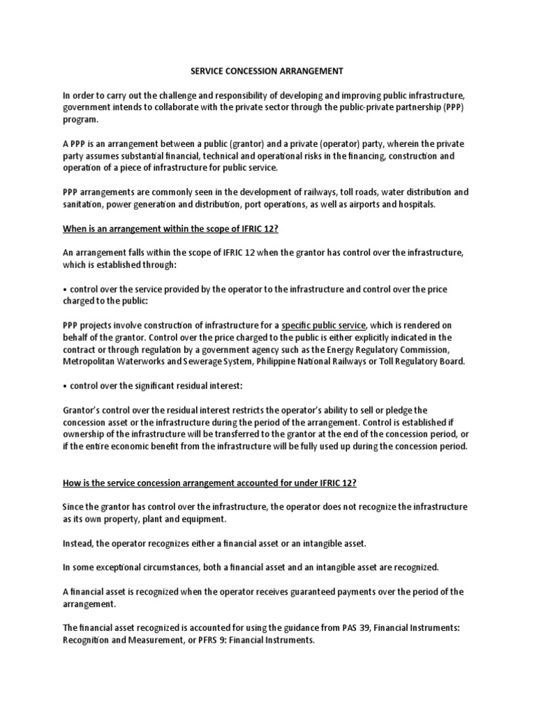 Understanding IFRIC 12 for PPP Projects | PDF | Public–Private Partnership | Intangible Asset