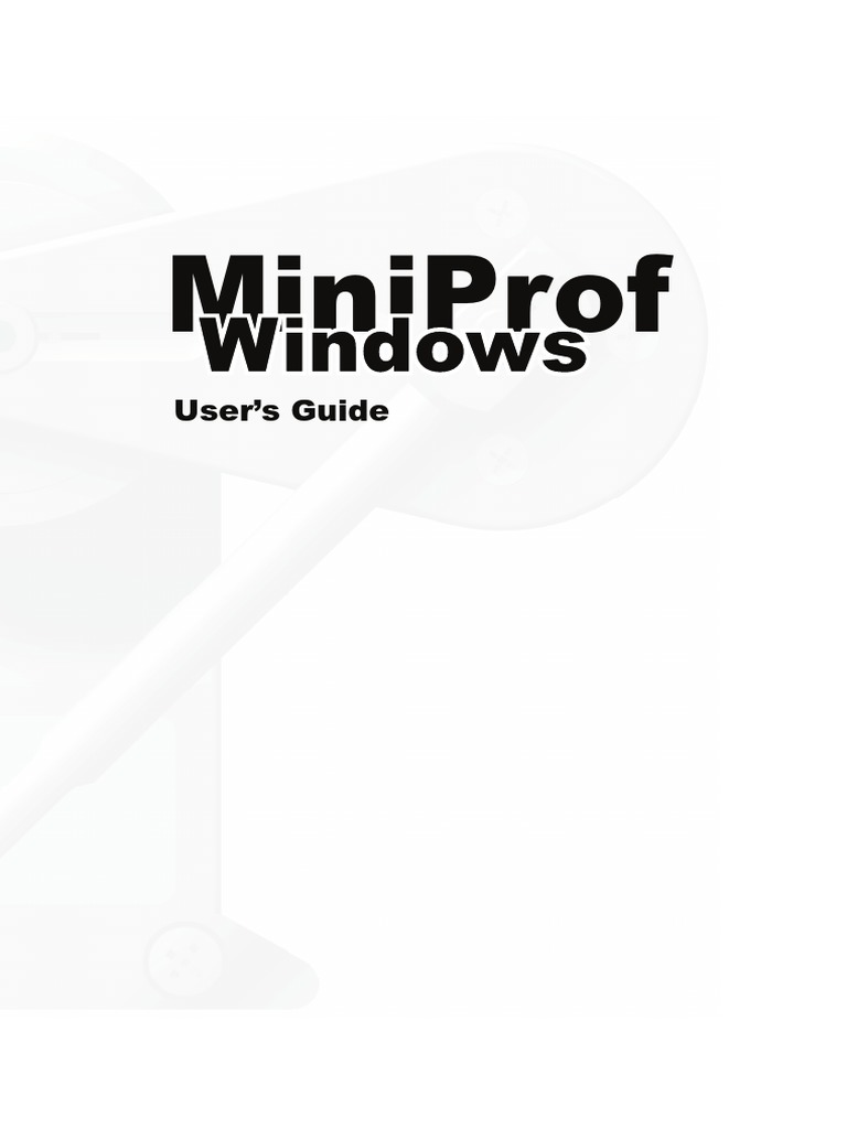 Miniprof: User'S Guide | PDF | Microsoft Windows | Computer Science