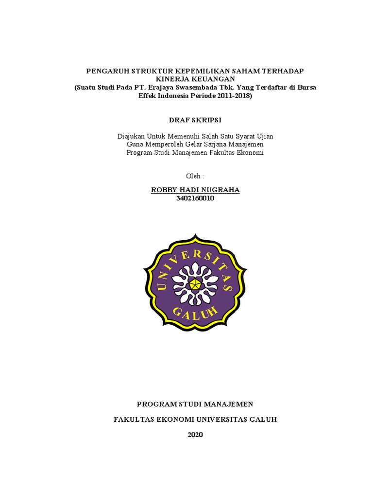 Robby Hadi Nugraha - Draf Skripsi - Revisi Setelah Sidang. | PDF