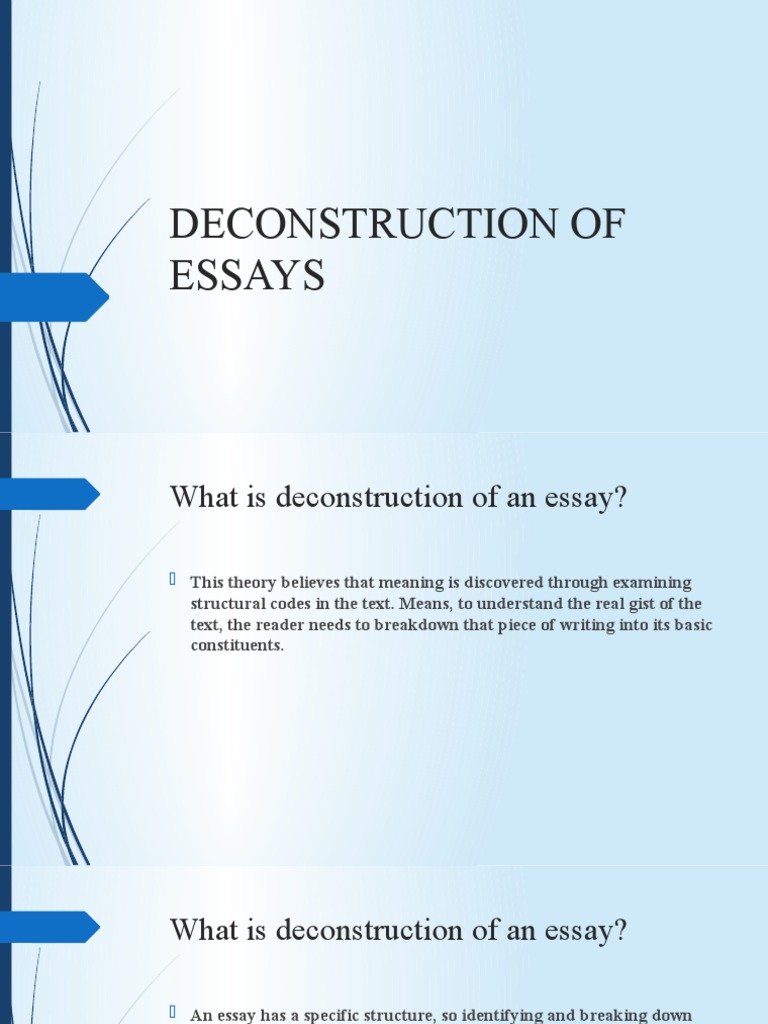 Week 5, Deconstruction | PDF