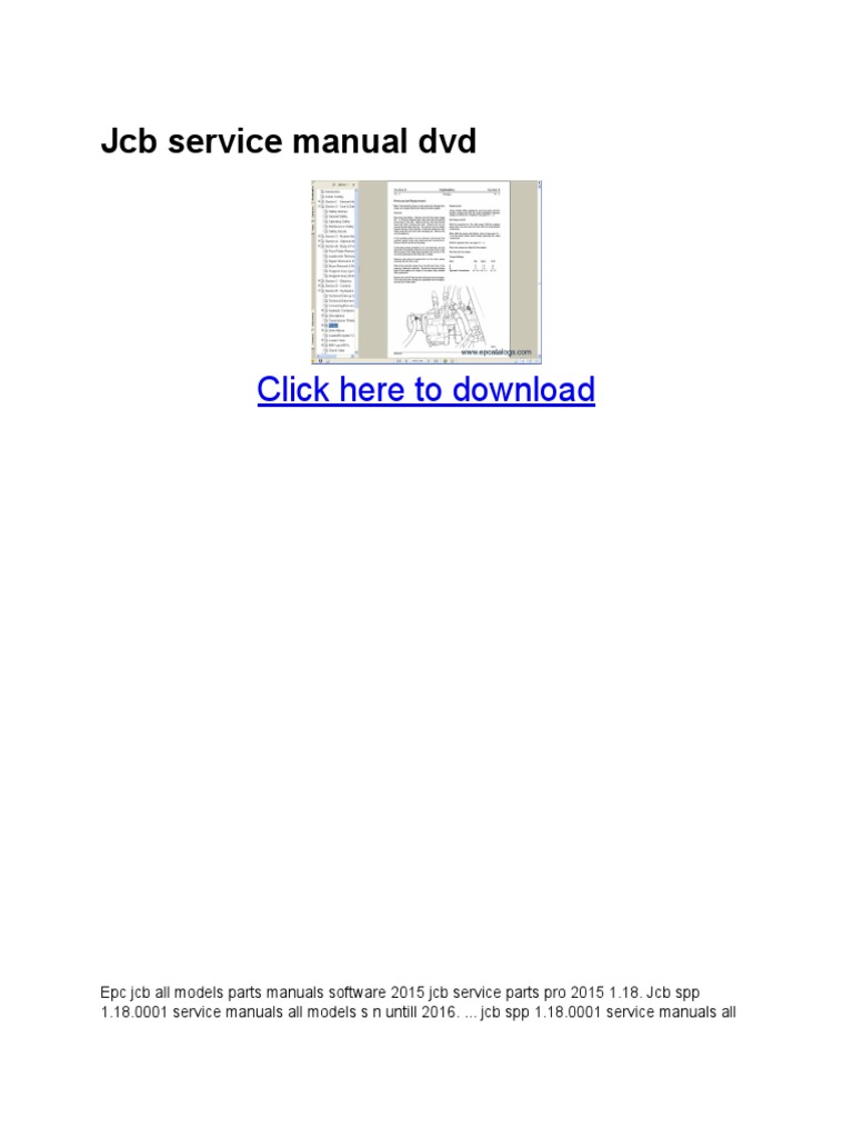 JCB Service Manual DVD | PDF | Construction Equipment | Industrial ...
