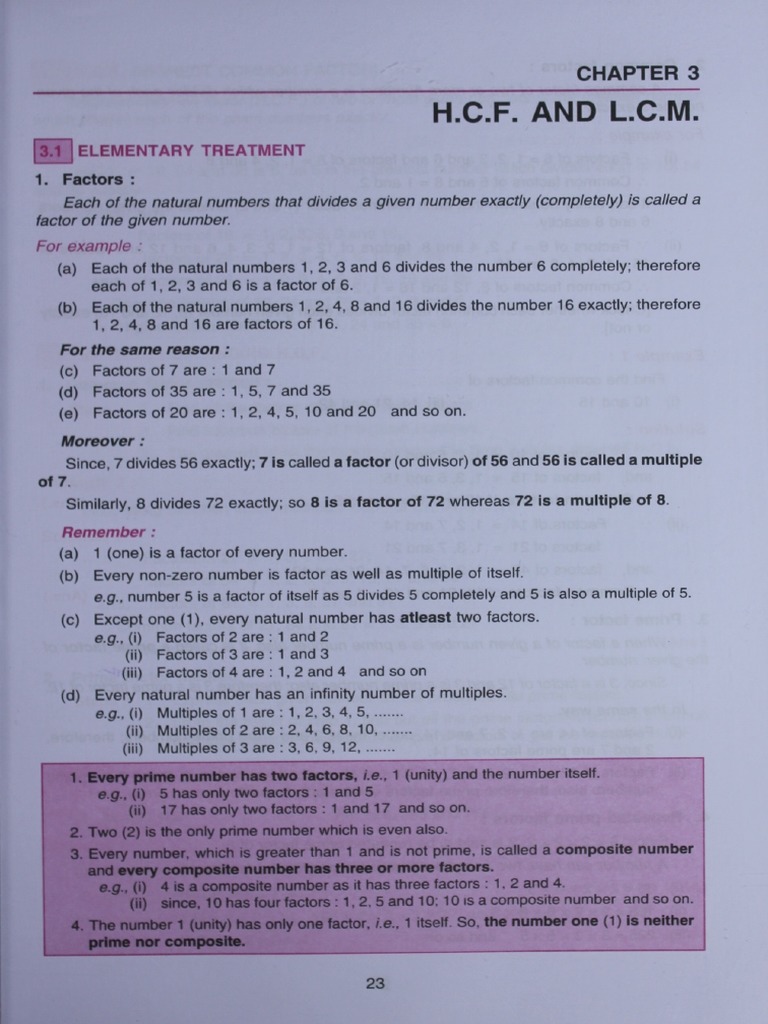 Chapter-03 HCF & LCM | PDF