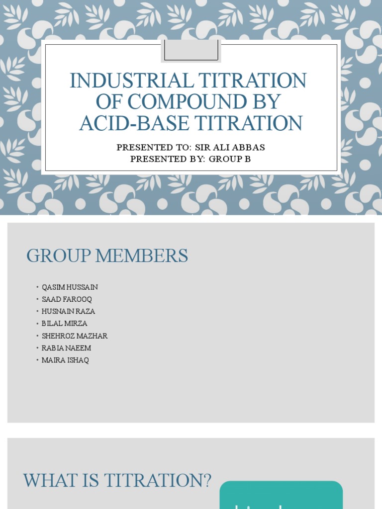 Acid Base Titration-1 | PDF | Titration | Chemistry