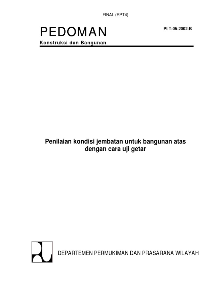 Penilaian Kondisi Jembatan Bangunan Atas Dengan Cara Uji Get | PDF Penilaian Kondisi Jembatan Bangunan Atas Dengan Cara Uji Get | PDF