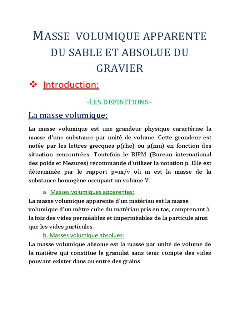 TP Mds1 | PDF | Densité | Masse