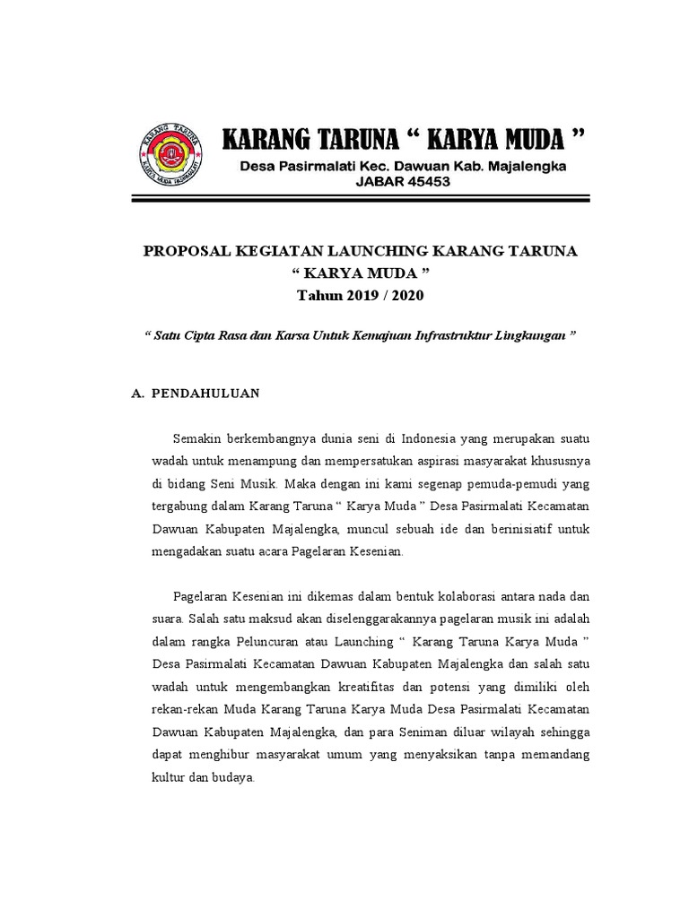 Proposal Pagelaran Kesenian | PDF Proposal Pagelaran Kesenian | PDF