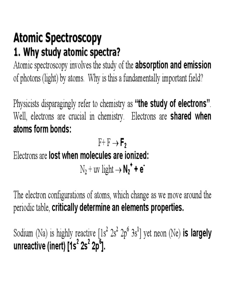 Understanding Atomic Spectroscopy | PDF | Emission Spectrum | Spectroscopy