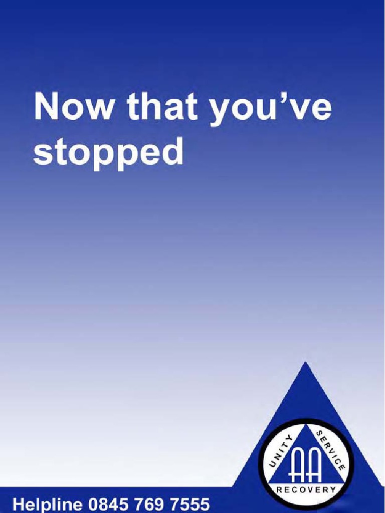 Newcomers Pack - Now That Youve Stopped | PDF | Alcoholics Anonymous ...