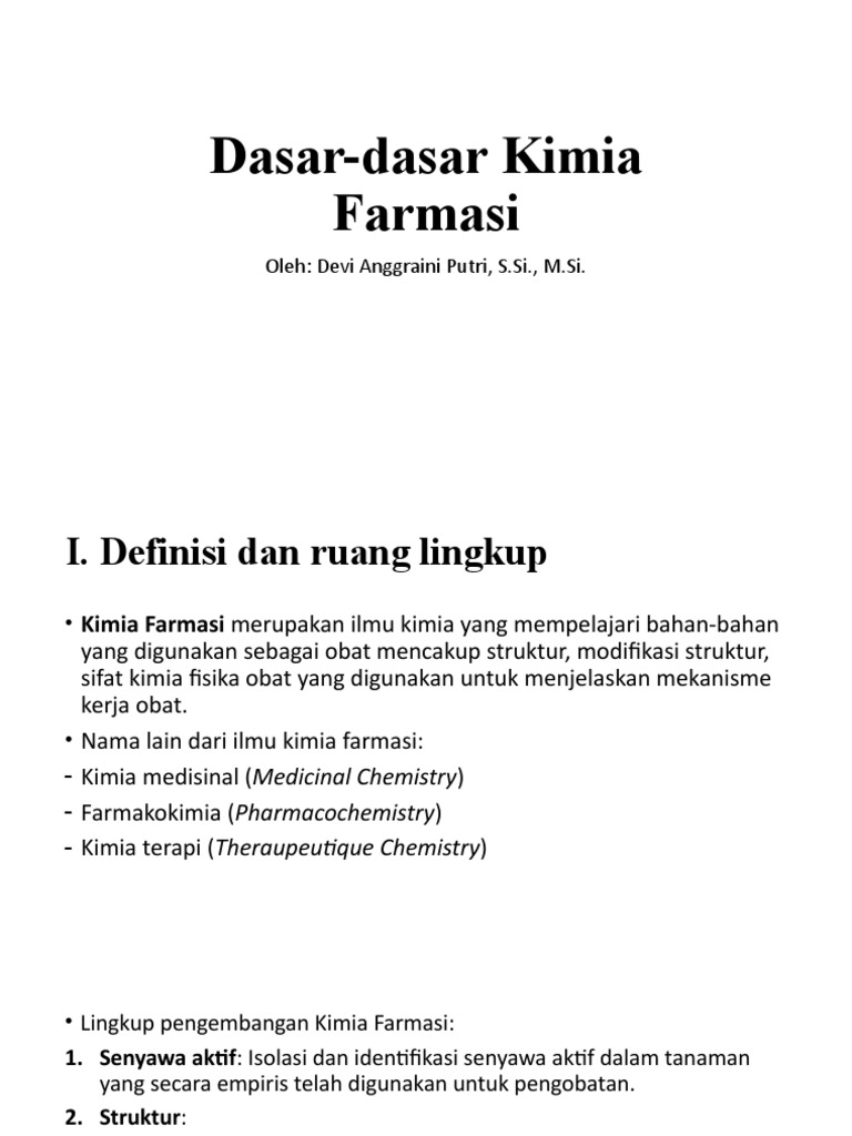 Dasar-Dasar Kimia Farmasi | PDF