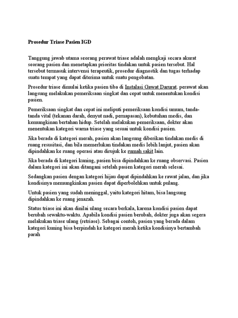 Jenis Triase IGD | PDF