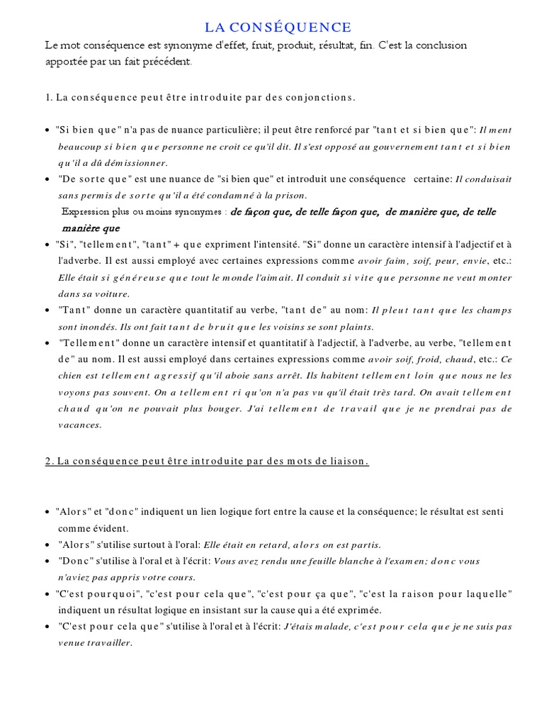 Maîtriser l'Expression de Conséquence | PDF | Clause | Grammaire