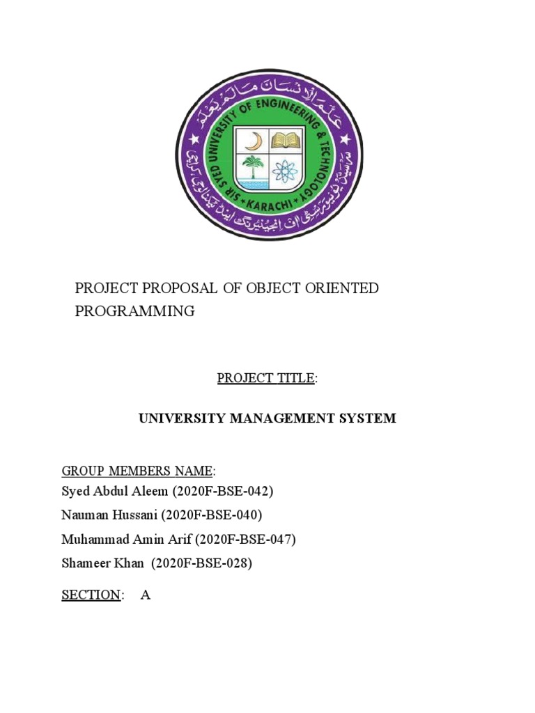 Project Proposal of Object Oriented Programming | PDF