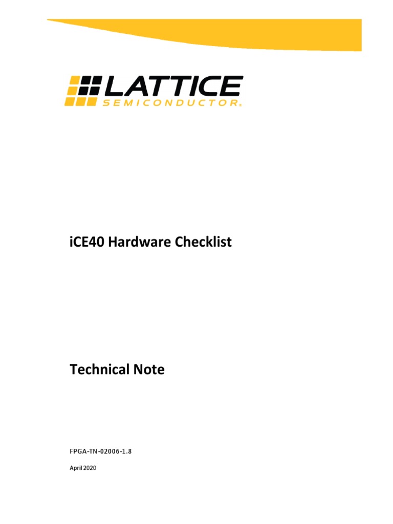 iCE40 Hardware Checklist: FPGA-TN-02006-1.8 | PDF | Input/Output ...