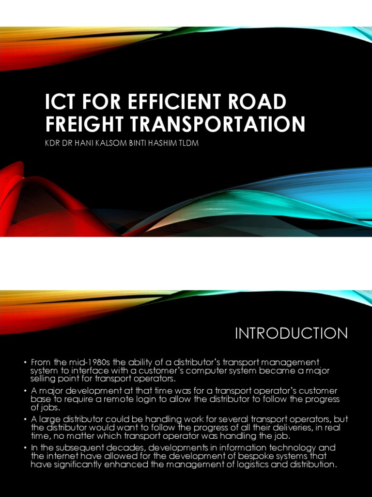 Class - 5 - Ict For Efficient Road Freight Transportation | PDF | Cloud ...