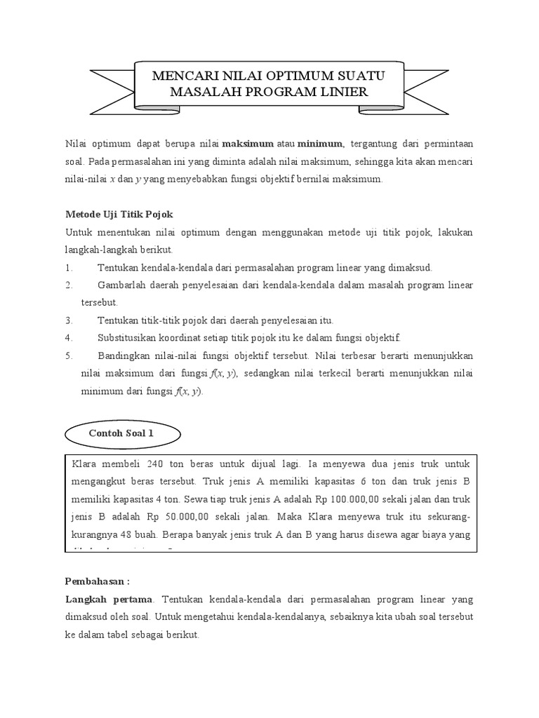Modul Nilai Optimum | PDF