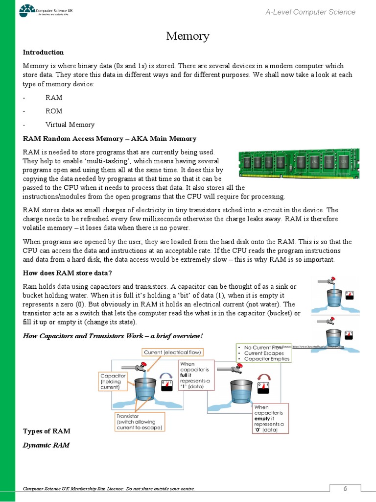 1.1.5 Primary Memory and Storage - Workbook | PDF | Computer Data Storage | Random Access Memory