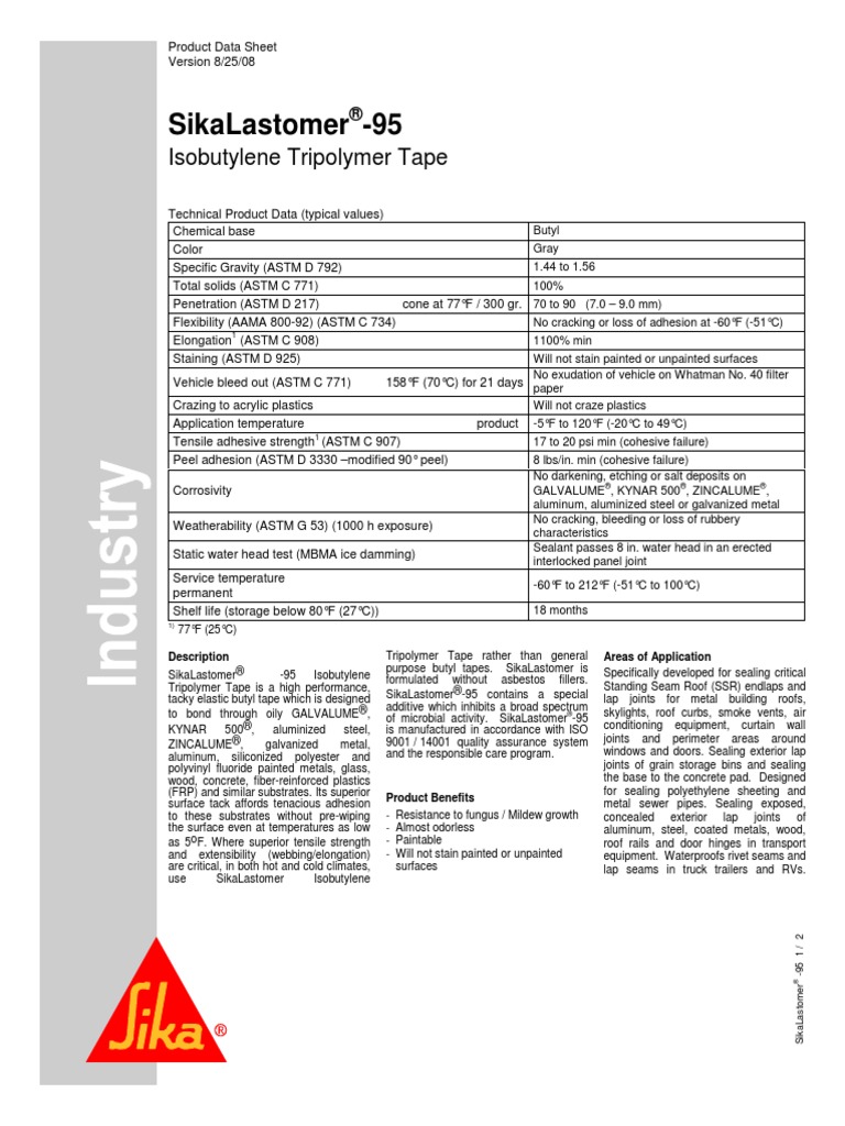 Ipd Pds Sikalastomer 95 Us | PDF | Implied Warranty | Materials