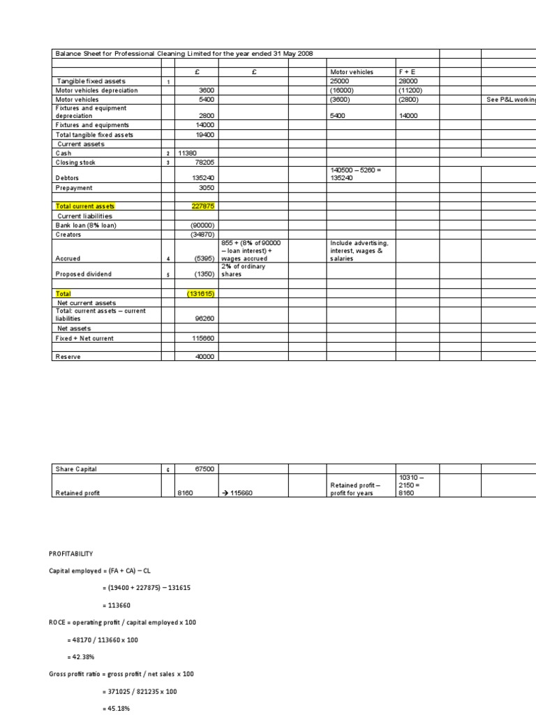 Blank Balance Sheet Cleaners | PDF | Fixed Asset | Balance Sheet
