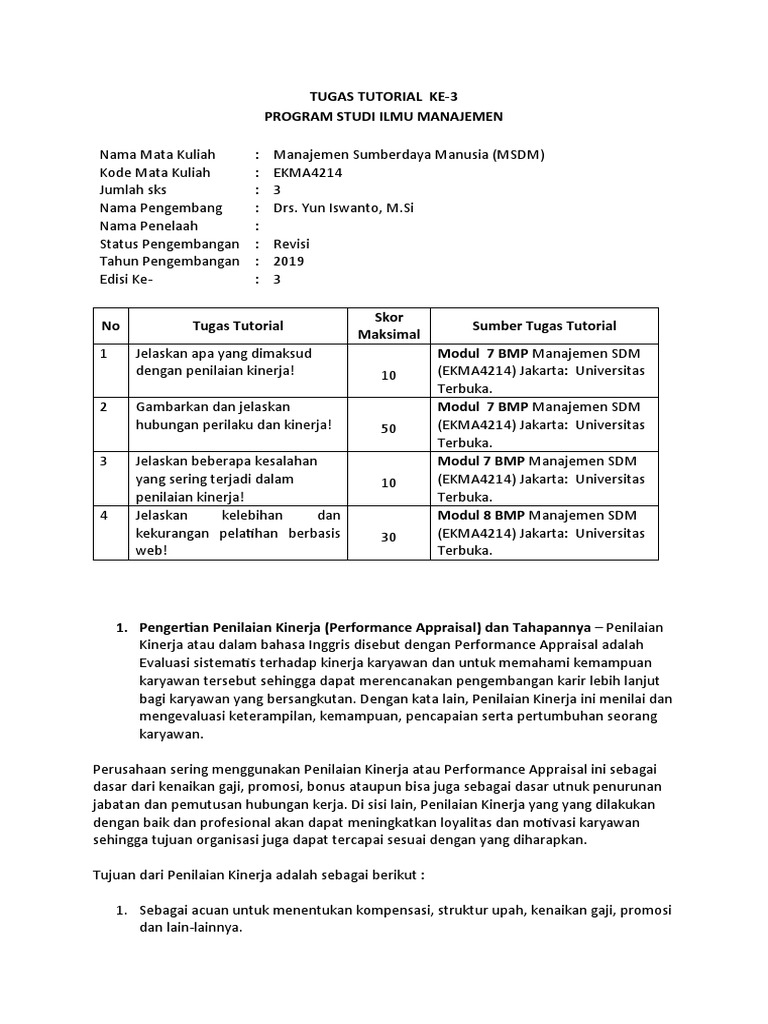 Tugas 3 Manajemen Sumber Daya Manusia | PDF