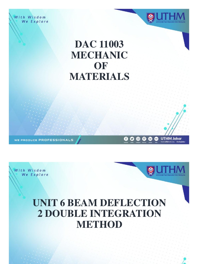 Unit 6 Deformation of Statically Determinate Beam 2 Double Integration | PDF | Beam (Structure ...