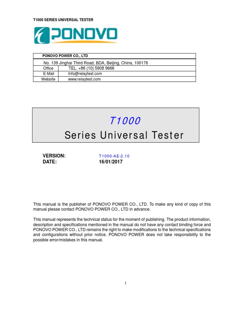User Manual T1000 en V2.10 | PDF | Amplitude | Relay