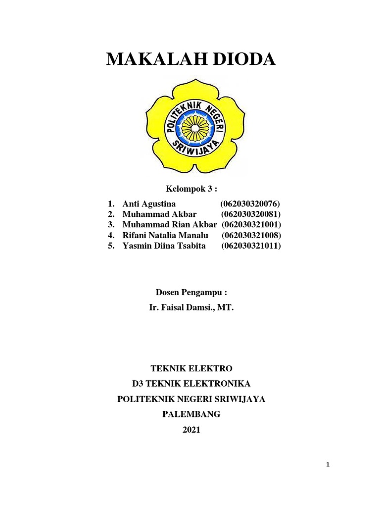 Makalah Dioda Kelompok 3 - 2EB | PDF