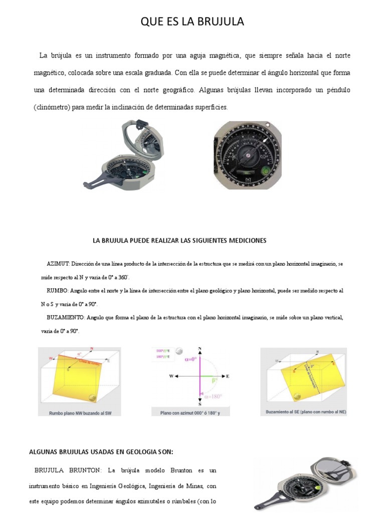 Brujula, Usos, Partes | PDF | Brújula | Azimut