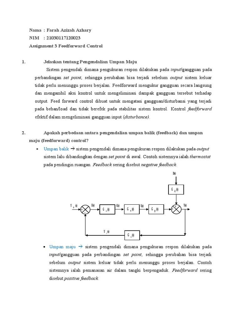 Assignment 3 Feedforward Control | PDF