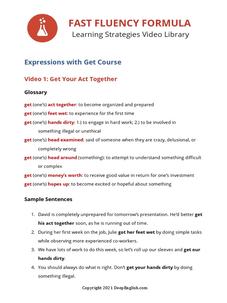 Fast Fluency Formula: Learning Strategies Video Library | PDF | Fuel ...
