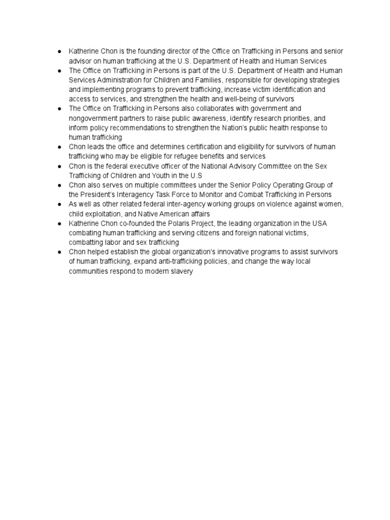 Katherine Chon | PDF | Human Trafficking | Misconduct