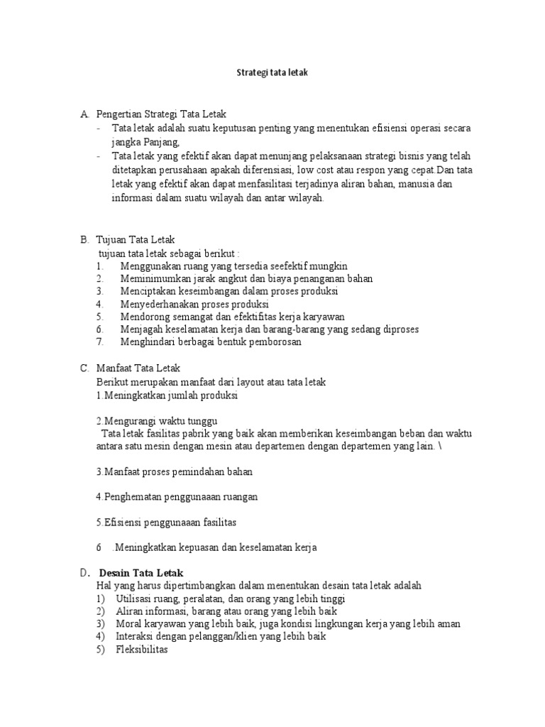 Strategi Tata Letak | PDF
