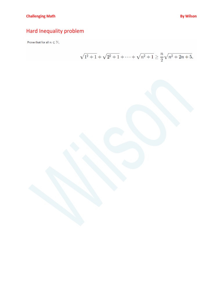 Hard Inequality Problem | PDF