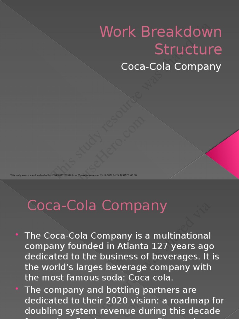 Coca-Cola Company Work Breakdown Structure | PDF | Coca Cola | Food And ...
