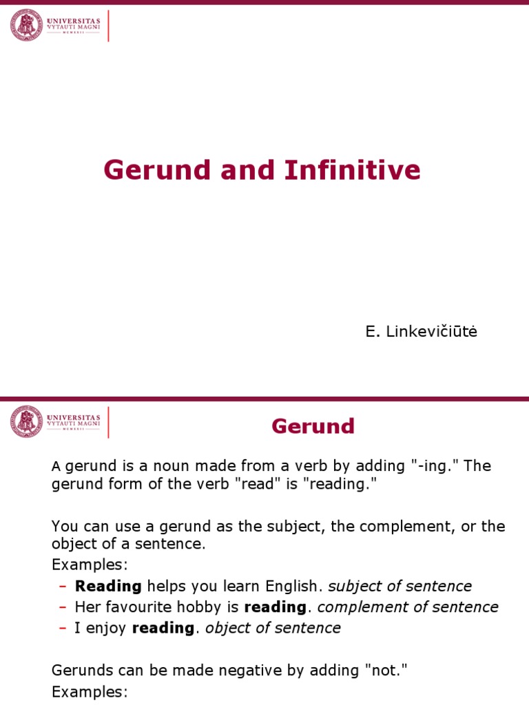 Gerunds-Infinitives - Student Slides | PDF | Verb | Morphology