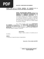 SOLICITO Constancia de No Adeudar Biblioteca Unsch | PDF