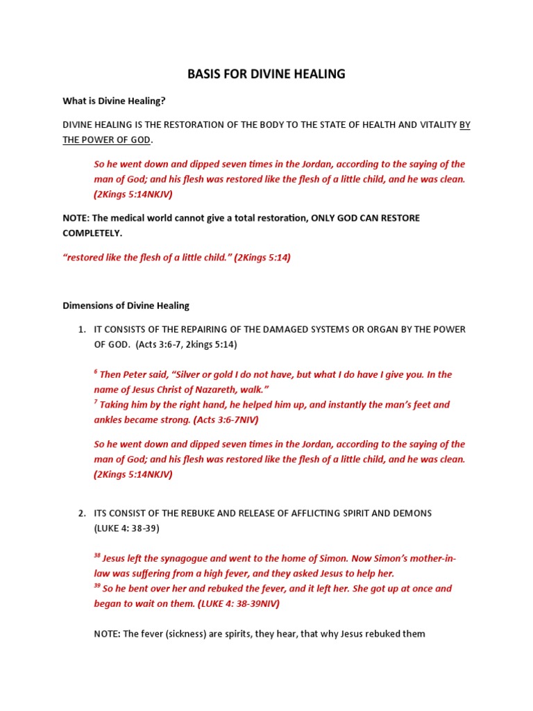 Divine Healing for Believers | PDF | Faith Healing | Acts Of The Apostles